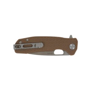 Western Active Honey Badger Small Pocket Knife EDC Drop Point Folding Utility Knife 2.8" Steel Blade, Reversible Pocket Clip, Folding Pocket Knife - (2.6oz) Drop Point Small Tan HB1022