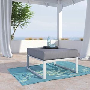 Elle Decor Modern Mirabelle Outdoor Patio Modular Furniture Collection, White or Gold Frame, Ottoman, White