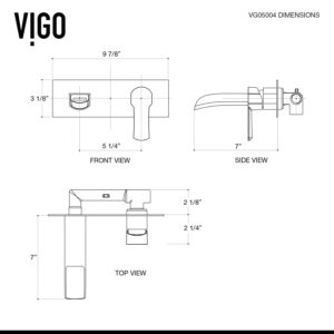 VIGO Cornelius 3.125 inch H Single Handle Bathroom Faucet in Matte Black - Wall Mount Faucet - Rough-in Valve Included VG05004MB