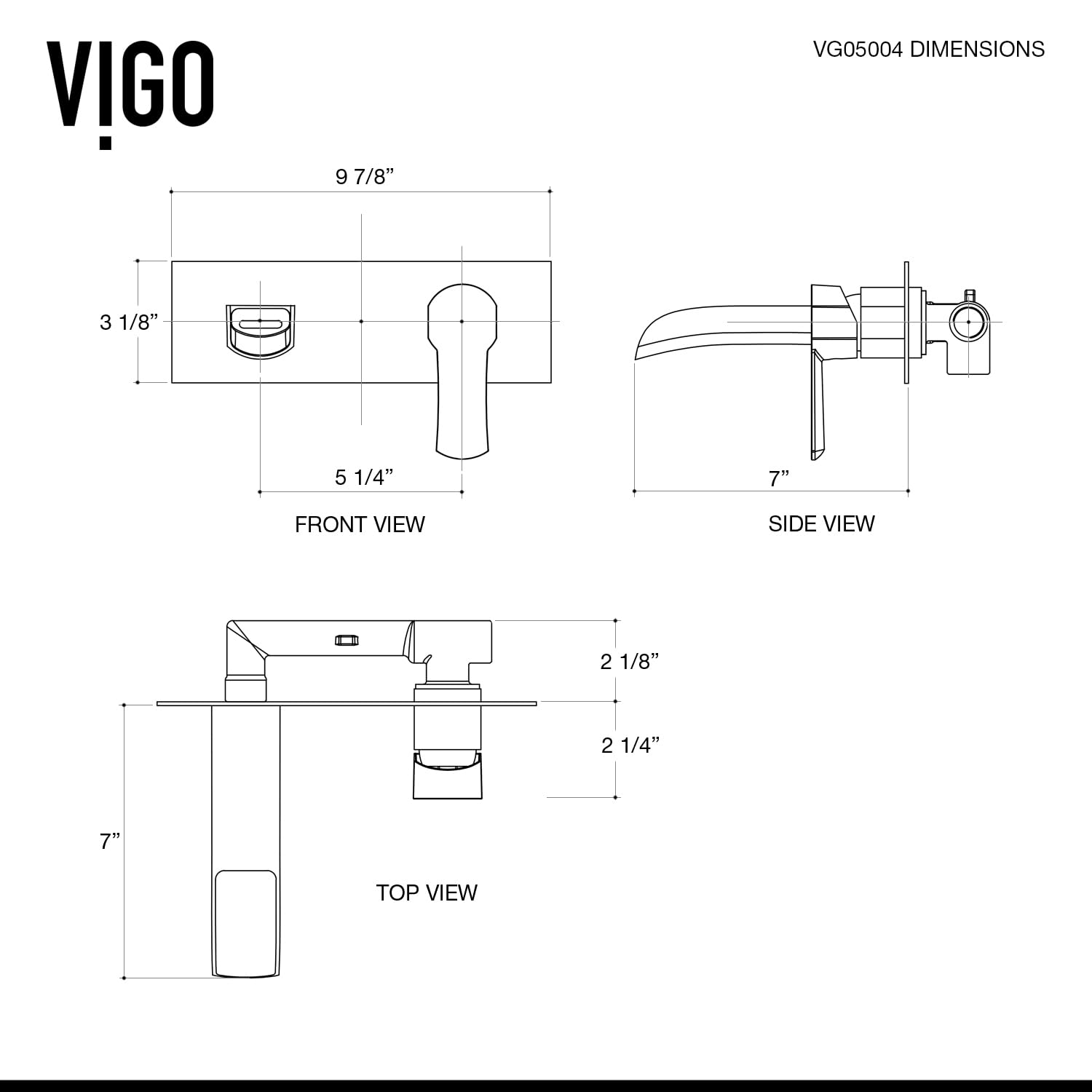 VIGO Cornelius 3.125 inch H Single Handle Bathroom Faucet in Matte Black - Wall Mount Faucet - Rough-in Valve Included VG05004MB