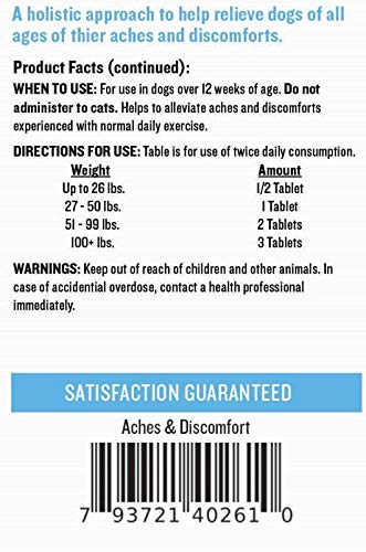 Mendota Pet Aches & Discomfort - 30 Dog Tablets (for Dogs 12 Weeks and Older)