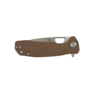 Western Active Honey Badger Small Pocket Knife EDC Drop Point Folding Utility Knife 2.8" Steel Blade, Reversible Pocket Clip, Folding Pocket Knife - (2.6oz) Drop Point Small Tan HB1022