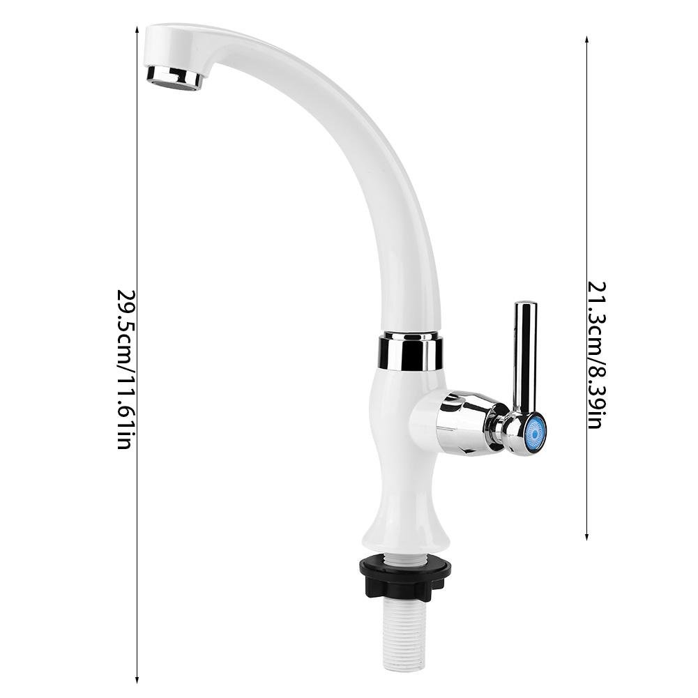 Kitchen Sink Faucet Single Handle Cold Faucet Water Faucet Water Tap for Kitchen Sink Bathroom Basin Bathtub Mop Pool G1/2 ABS Plastic (Straight Handle)