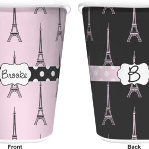 RNK Shops Personalized Eiffel Tower Waste Basket - Double Sided (Black)