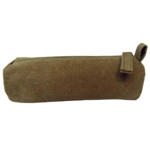 enyuwlcm heavy canvas stationery portable compact simple zipper pencil case and durable small medicine bag 1 pack khaki