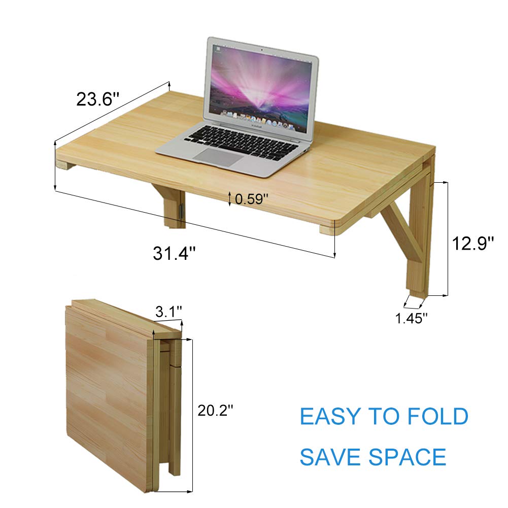 MM MELISEN Wall Mounted Folding Table for Laundry Room, Fold Down Desk for Small Saving Spaces, Kids Floating Desk for Dining, Room, Study, Kitchen, Dinner, Bar