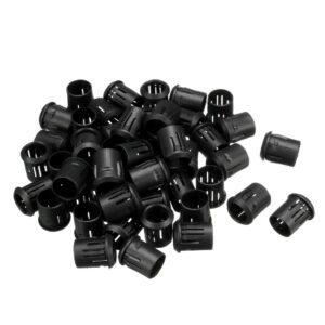 uxcell 50pcs lamp socket light-emitting diode holder clip bezel mount 10mm led holders panel display plastic black