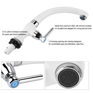 Kitchen Sink Faucet Single Handle Cold Faucet Water Faucet Water Tap for Kitchen Sink Bathroom Basin Bathtub Mop Pool G1/2 ABS Plastic (Straight Handle)