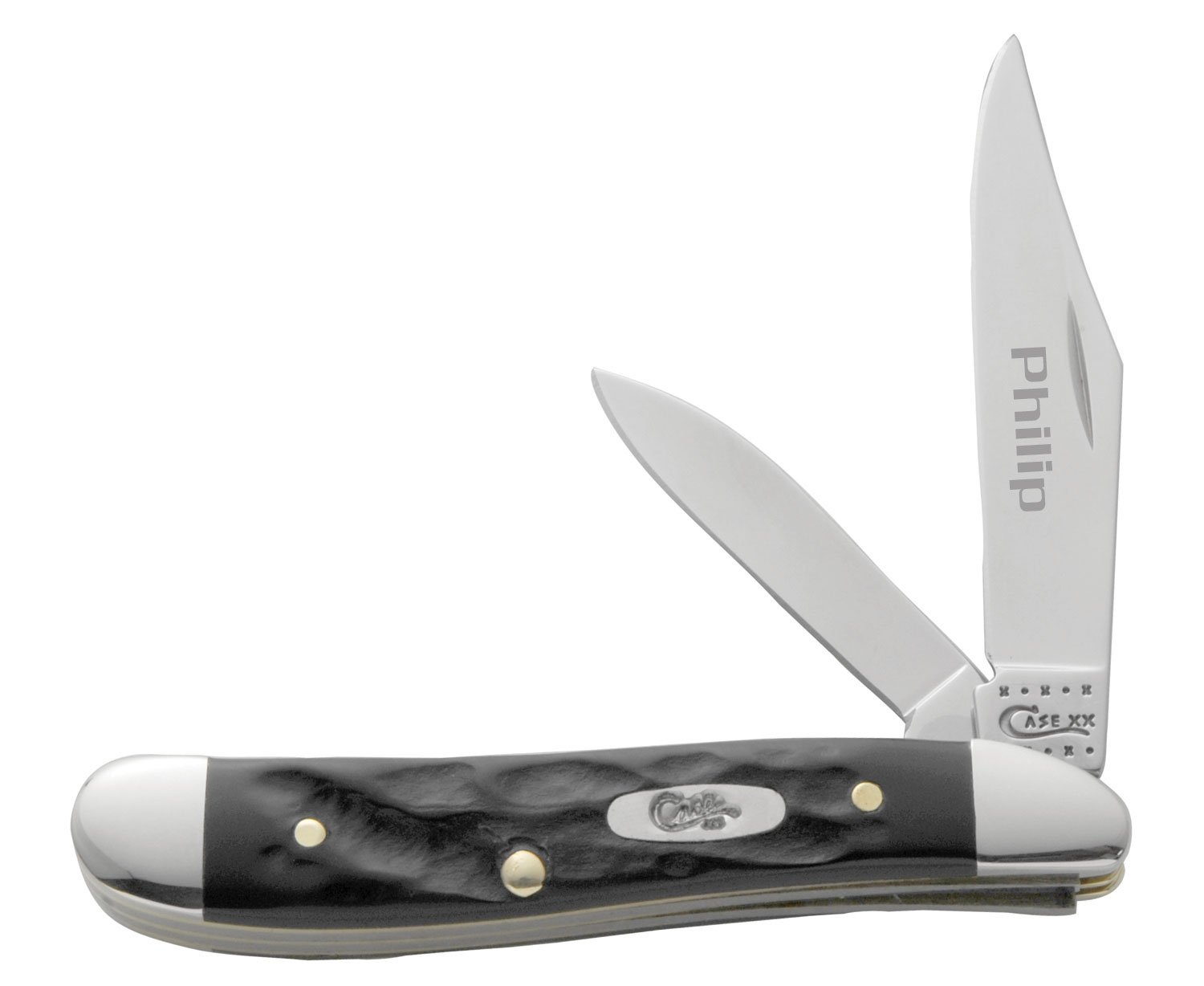 Personalized Rough Black Peanut Pocket Knife - Free laser engraving