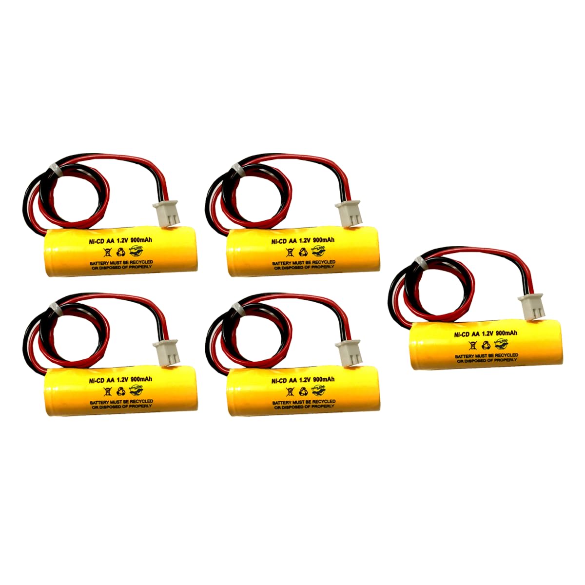 (5 Pack) OSA268 EXR LED EL M6 AA900mAh 1.2v Ni-CD AA 900mAh 1.2v Battery Exit Sign Emergency Light BST D-AA900BT Custom-332 ELB CS01