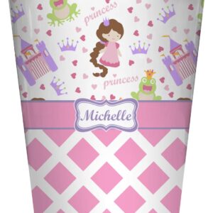 RNK Shops Personalized Princess & Diamond Print Waste Basket - Double Sided (White)