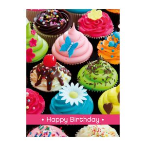 Paper Craft IG98639-RE Religious Birthday Card Assortment Box Set with Envelopes, 12 Cards, 4.75'' W x 6.5'' H, Cupcake, Waterfall, Puppy, and Floral Photography