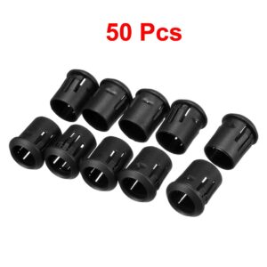 uxcell 50Pcs Lamp Socket Light-emitting Diode Holder Clip Bezel Mount 10mm LED Holders Panel Display Plastic Black