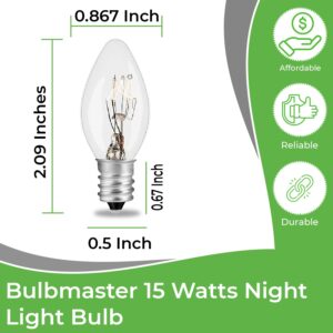 BULBMASTER 15 Watts Night Light Bulbs Replaces Scentsy Bulbs, Plug-in Warmers and Himalayan Salt Lamps Candelabra E12 Base 4-Pack