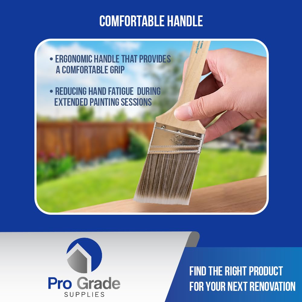 Pro Grade - Paint Brushes - 12Ea 3" Angle Brushes