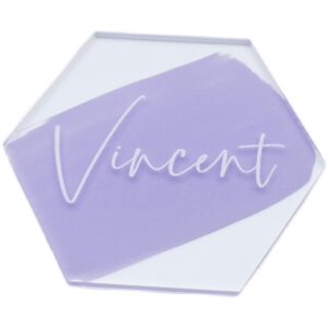 Clear Acrylic Laser Cut Hexagon Sheet, Hexagon Place Cards for Table Numbers, Guest Name, Food Signs and Special Event Decoration and DIY Accessory (3.0")