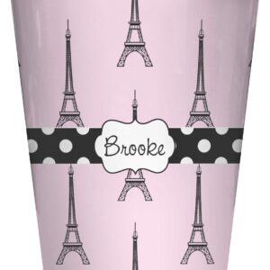 RNK Shops Personalized Eiffel Tower Waste Basket - Double Sided (Black)