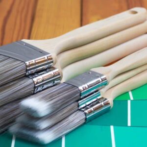 12PK 3 inch Flat Brush Premium Wall/Trim House Paint Brush Set for Professional Painter and Home Owners Painting Brushes for Cabinet Decks Fences Interior Exterior & Commercial Paintbrush.