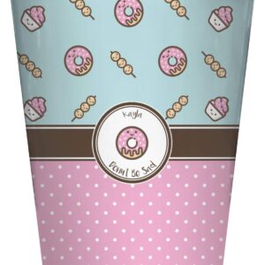 RNK Shops Personalized Donuts Waste Basket - Double Sided (Black)