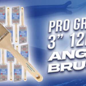 Pro Grade - Paint Brushes - 12Ea 3" Angle Brushes