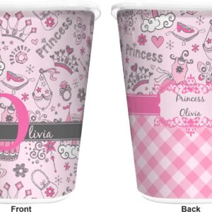 RNK Shops Personalized Princess Waste Basket - Double Sided (White)