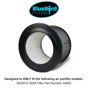 BlueBird Filters Replacement HEPA Filter & Carbon Pre Filter Kit For Honeywell 50250 50250-S OEM Part Number 24000 (1 HEPA + 1 Carbon Pre-Filter)