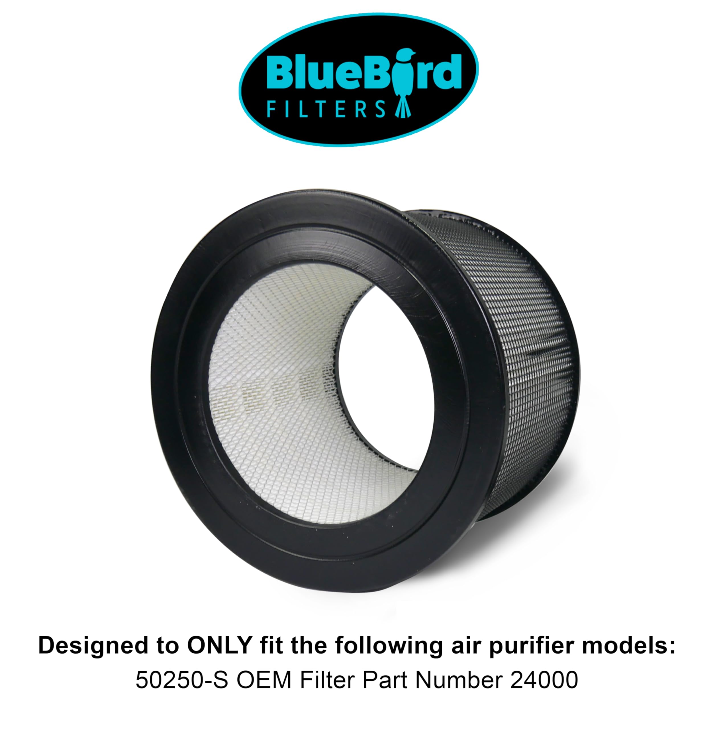 BlueBird Filters Replacement HEPA Filter & Carbon Pre Filter Kit For Honeywell 50250 50250-S OEM Part Number 24000 (1 HEPA + 1 Carbon Pre-Filter)