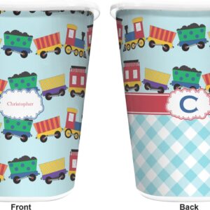 RNK Shops Personalized Trains Waste Basket - Double Sided (Black)