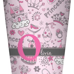 RNK Shops Personalized Princess Waste Basket - Double Sided (White)