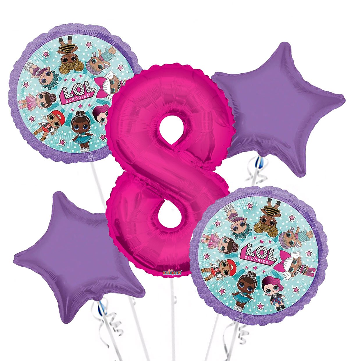 VERSAINSECT loon Bouquet 8th Birthday 5 pcs - Party Supplies