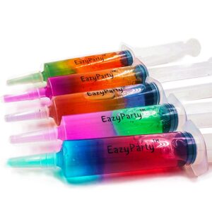 Jello Party Syringes with 5 Extra Caps, 30 Pack Reusable 2oz Plastic Party Syringes, and Cleaning Brush,great for filling Jello, Pudding, Patrick's Day, Graduation party