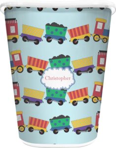 rnk shops personalized trains waste basket - double sided (black)