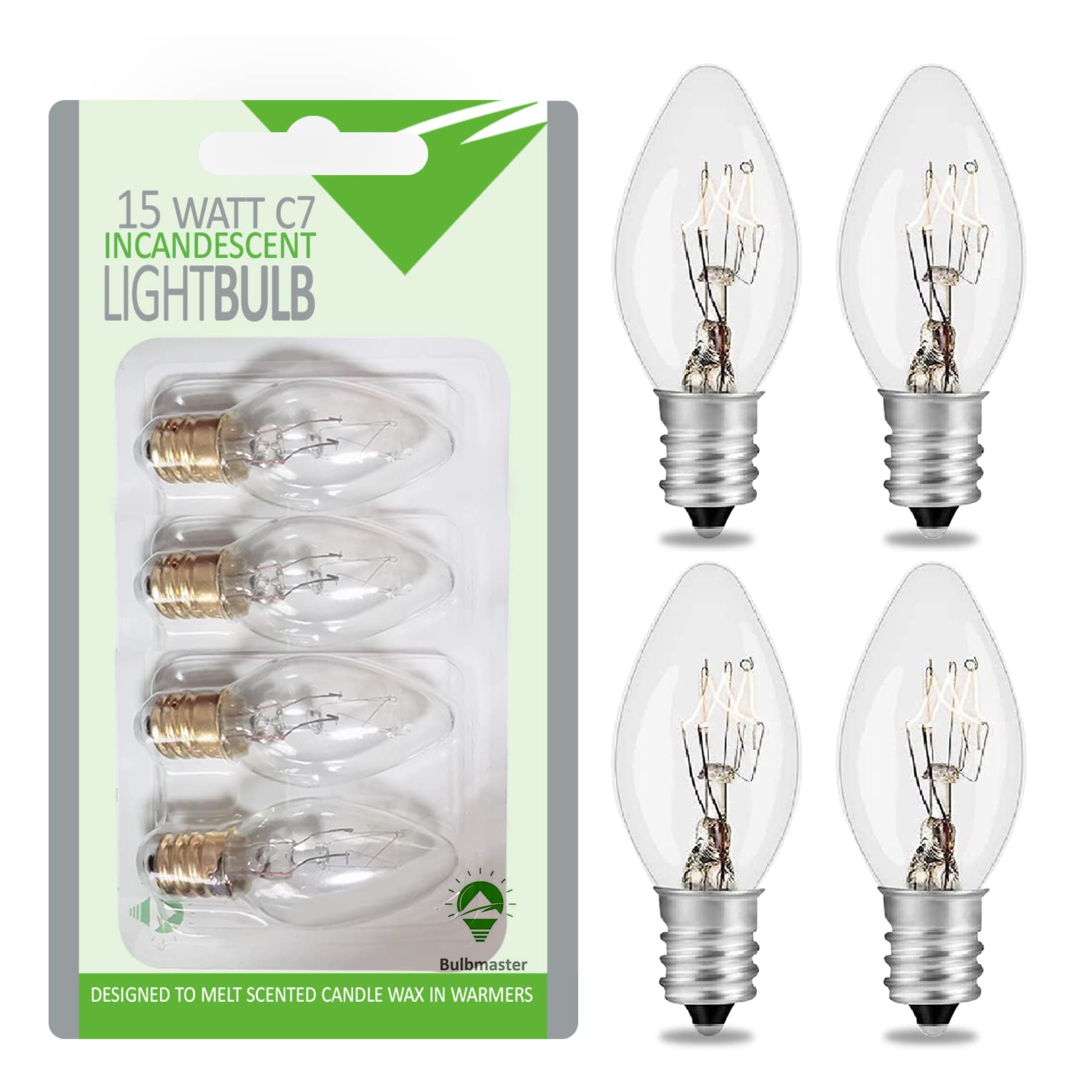 BULBMASTER 15 Watts Night Light Bulbs Replaces Scentsy Bulbs, Plug-in Warmers and Himalayan Salt Lamps Candelabra E12 Base 4-Pack