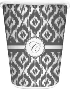 youcustomizeit personalized ikat waste basket - double sided (white)