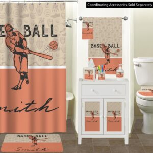 YouCustomizeIt Personalized Retro Baseball Waste Basket - Double Sided (Black)