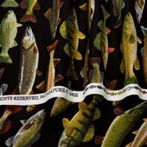 Timeless Treasures Fabrics Gone Fishing Black Fish