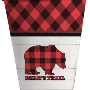 RNK Shops Personalized Lumberjack Plaid Waste Basket - Double Sided (Black)