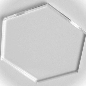 Clear Acrylic Laser Cut Hexagon Sheet, Hexagon Place Cards for Table Numbers, Guest Name, Food Signs and Special Event Decoration and DIY Accessory (3.0")