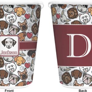 RNK Shops Personalized Dog Faces Waste Basket - Double Sided (Black)