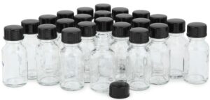 vivaplex, 24, clear, 15 ml glass bottles, with lids