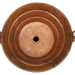 SimplyCopper Natural Fired 15" Round Copper Vessel BUCKET Bath Sink