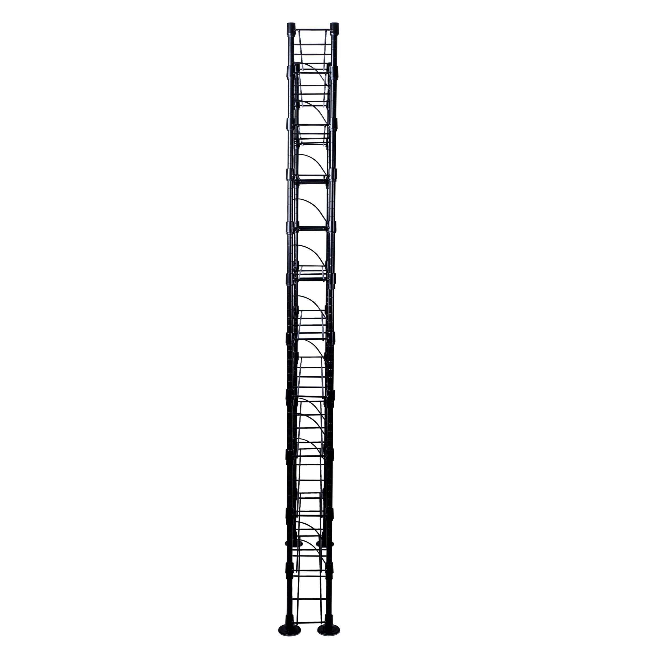 Atlantic Maxsteel 12 Tier Shelving - Heavy Gauge Steel Wire Shelving for 864 CD/450 DVD/Blu-Ray/Games in Gunmetal,38408071