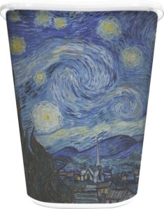 rnk shops the starry night (van gogh 1889) waste basket - double sided (black)