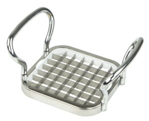 french fry cutter by home basics, french fry cutter stainless steel french fry slicer | with easy grip handles,silver