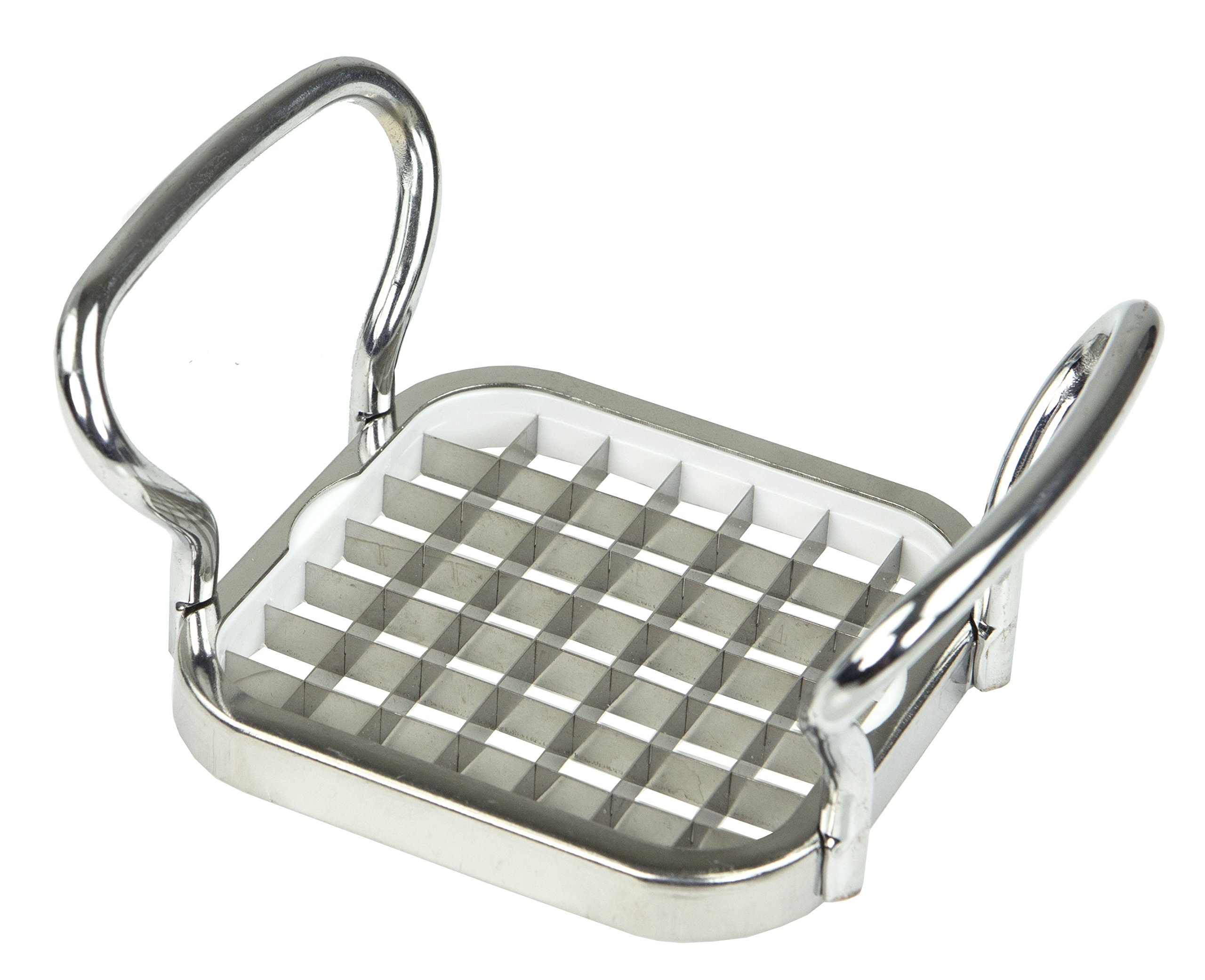 French Fry Cutter By Home Basics, French Fry Cutter Stainless Steel French Fry Slicer | With Easy Grip Handles,Silver