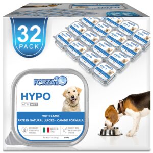 forza10 wet hypoallergenic dog food, lamb flavor, canned sensitive skin dog food, for adult dogs with skin issues, 32 pack case of 3.5 ounce each