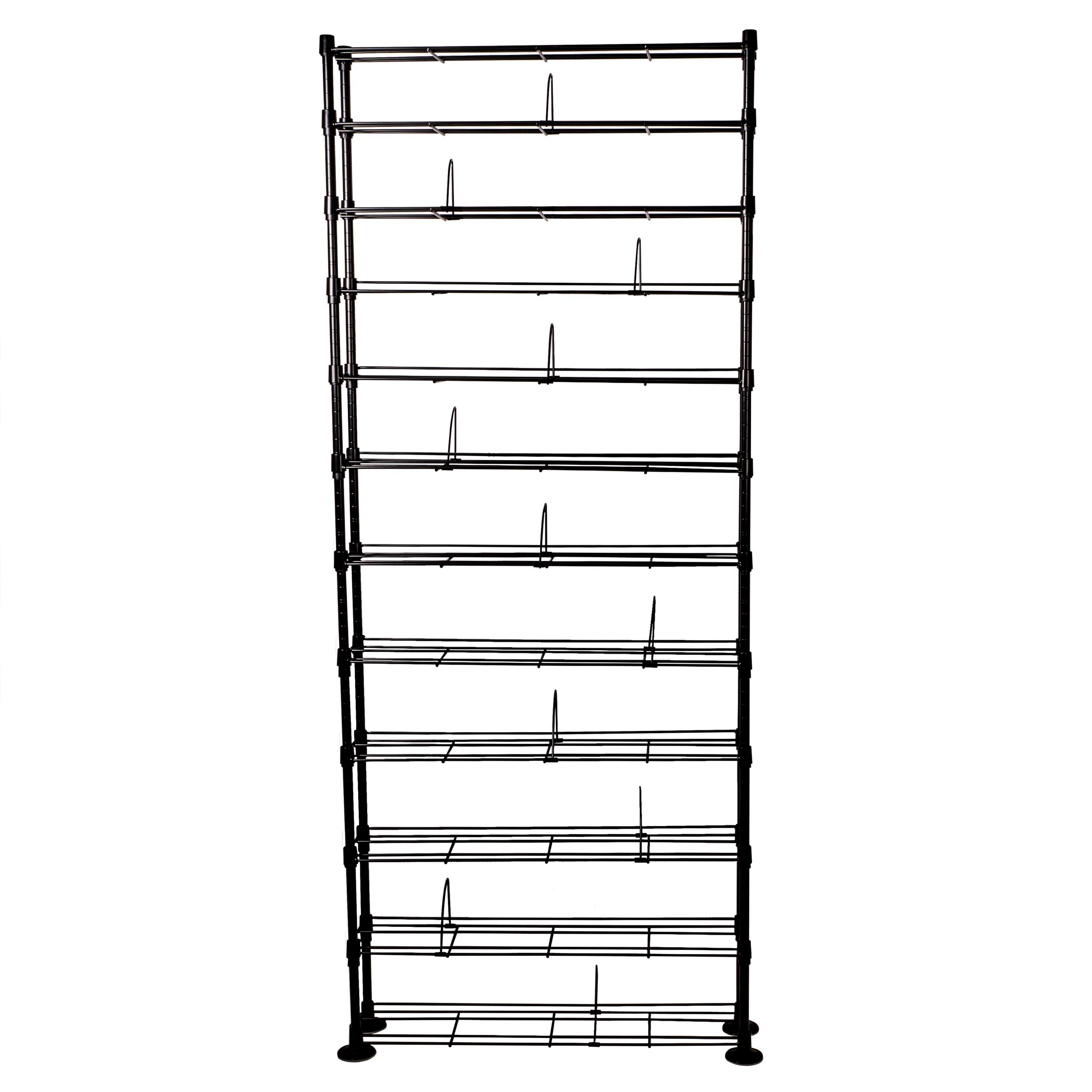 Atlantic Maxsteel 12 Tier Shelving - Heavy Gauge Steel Wire Shelving for 864 CD/450 DVD/Blu-Ray/Games in Gunmetal,38408071