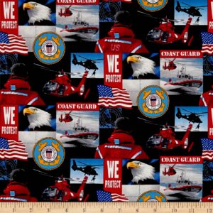 military coast guard allover multi, fabric by the yard