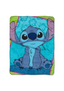 disney's lilo & stitch, "bad but cute" micro raschel throw blanket, 46" x 60", multi color