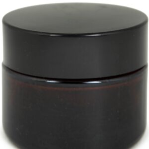 Vivaplex, 12, Amber, 1 oz, Round Glass Jars, with Inner Liners and black Lids